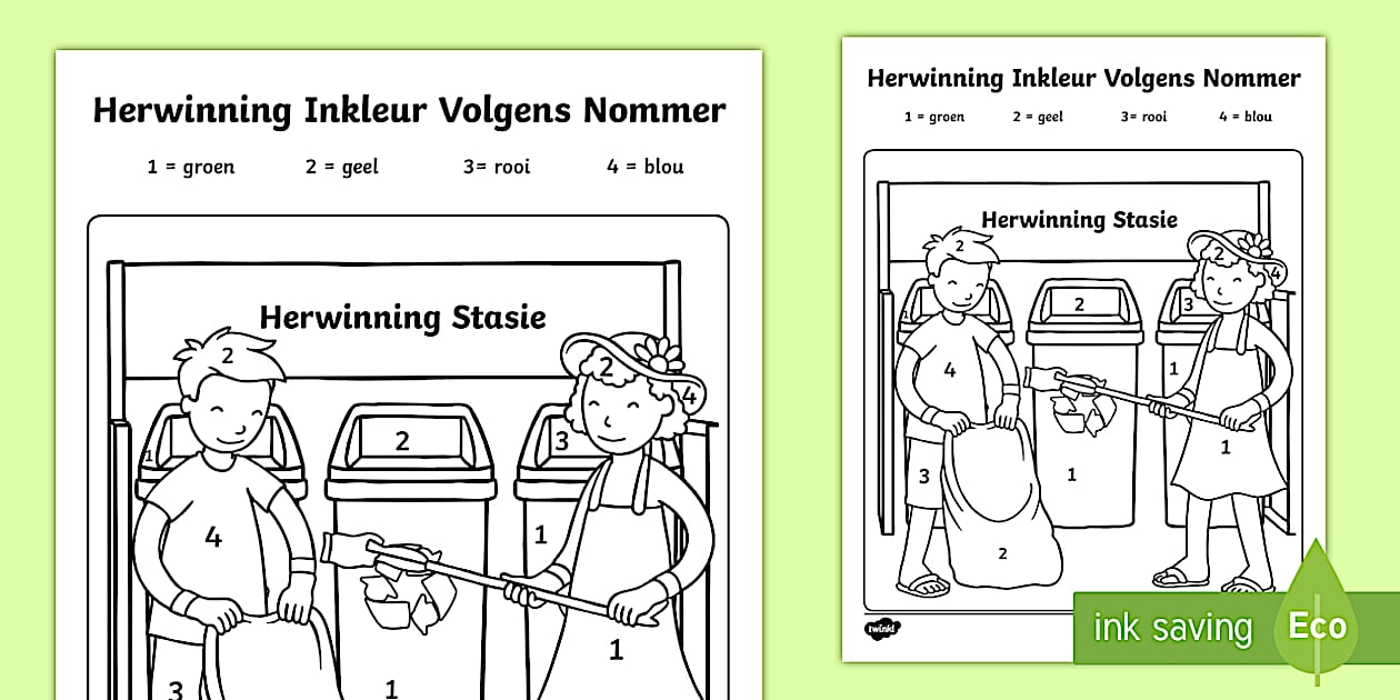 Herwinning Kleur Volgens Nommers - Twinkl