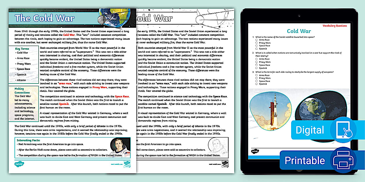 Eighth Grade Cold War Fact File and Vocabulary Questions