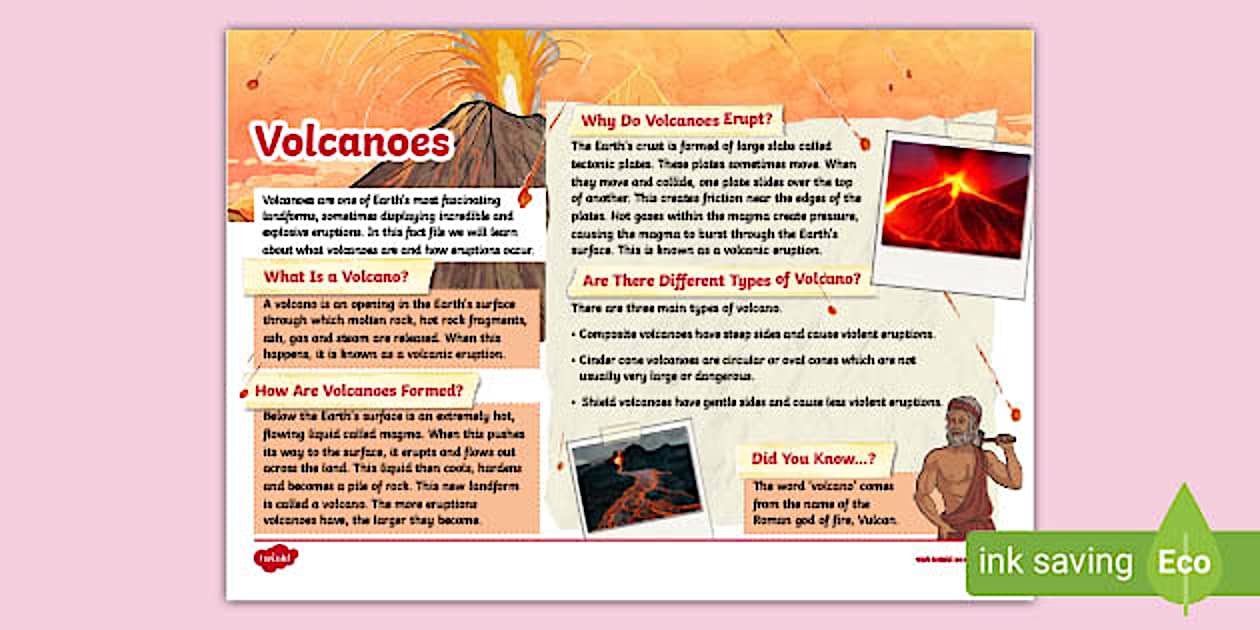 Volcano Fact File - KS2 Geography (teacher made) - Twinkl