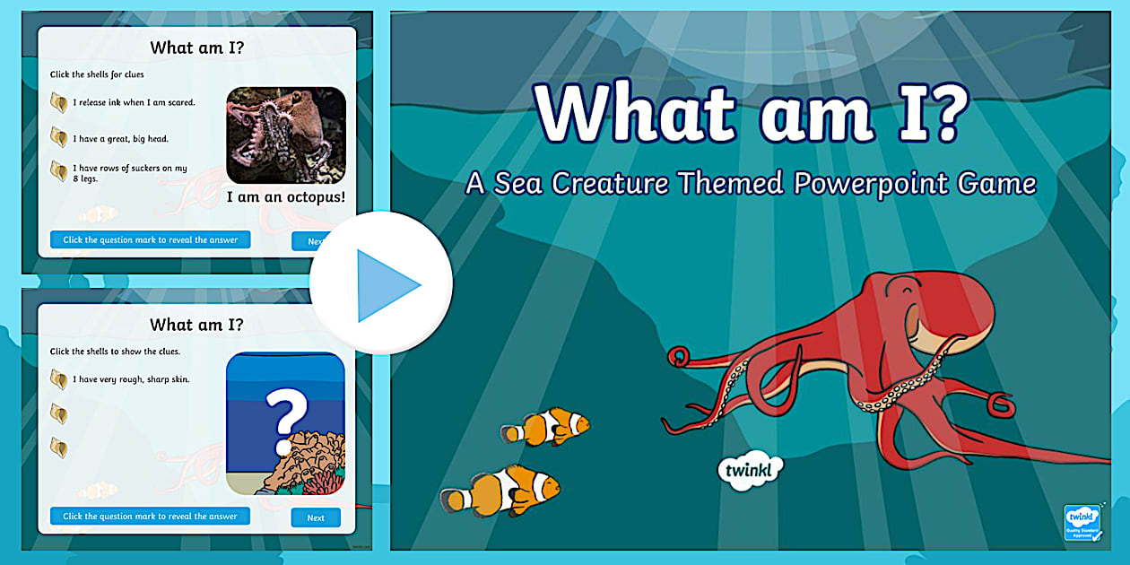 Ocean Animal Game | Under the Sea What Am I PowerPoint Game