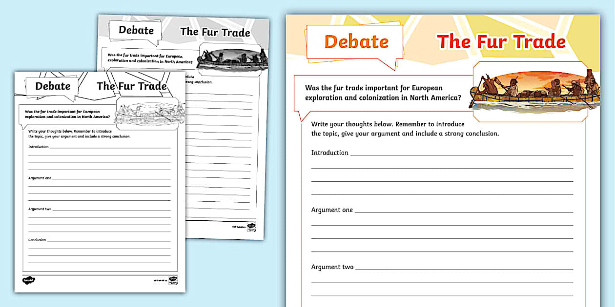 The Fur Trade Debate Worksheet - Twinkl More Subjects