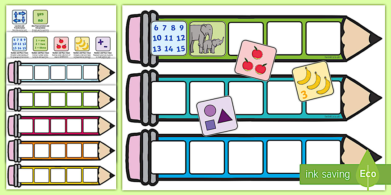 Foundation Maths Pencil Targets Assessment Tracker - Twinkl