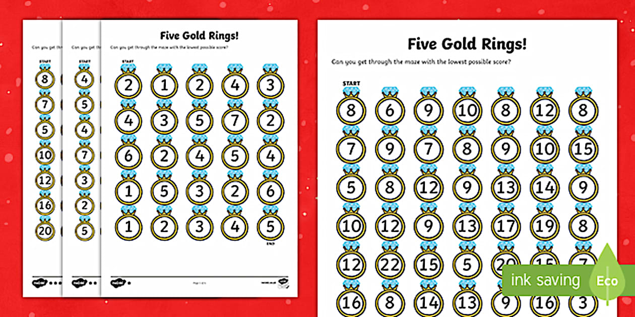 Five Gold Rings Worksheet / Worksheets (teacher made)