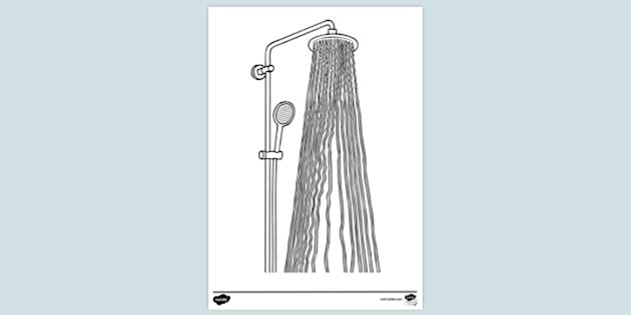 Shower Water Running Colouring Sheet | Colouring Sheets