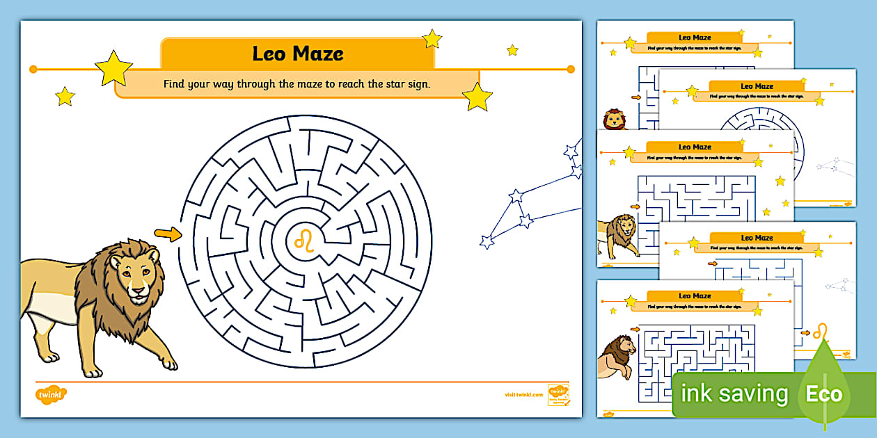 Leo Maze Activity Worksheets (teacher made) - Twinkl