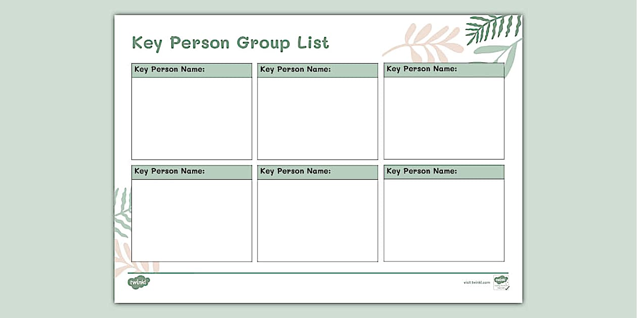 EYFS Editable Nursery Key Person Group List | Twinkl