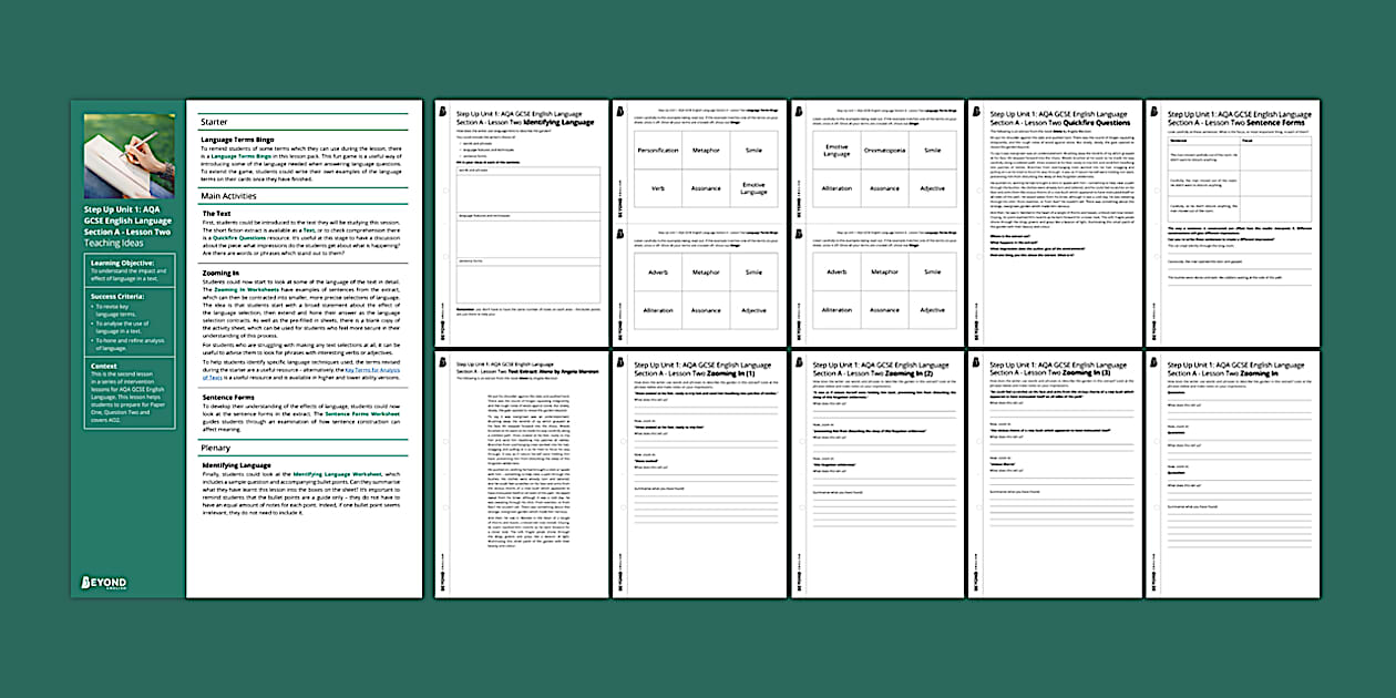 English Intervention Resources 2 | AQA English Language