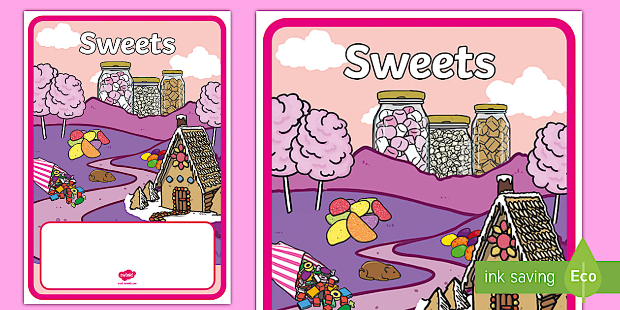 Editable Sweets Themed Book Cover (teacher made) - Twinkl
