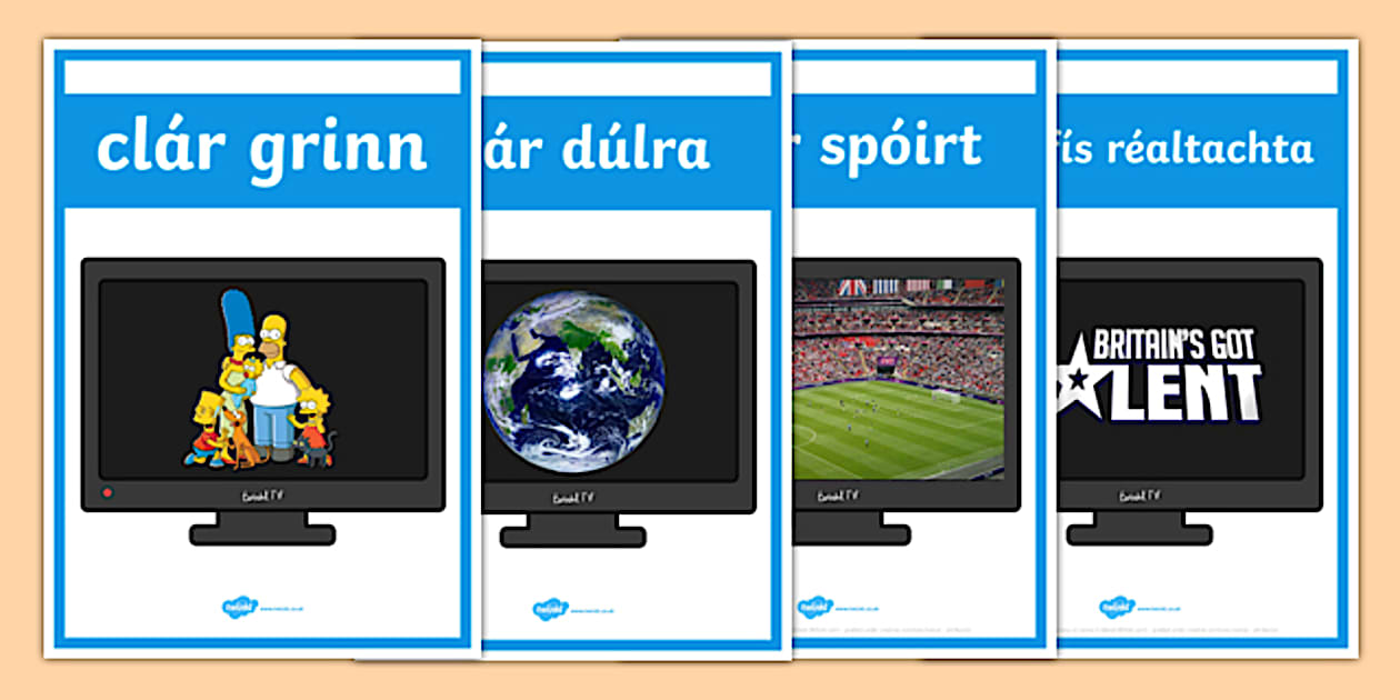 Television Programmes Display Posters Gaeilge (teacher made)