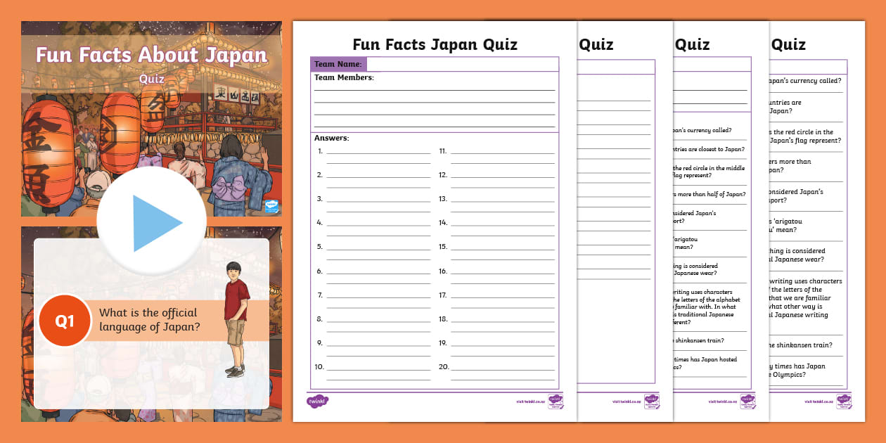Fun Facts - Japan Quiz (teacher made) - Twinkl