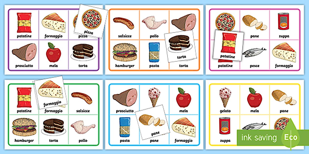 Italian Foods Bingo Game (teacher made) - Twinkl