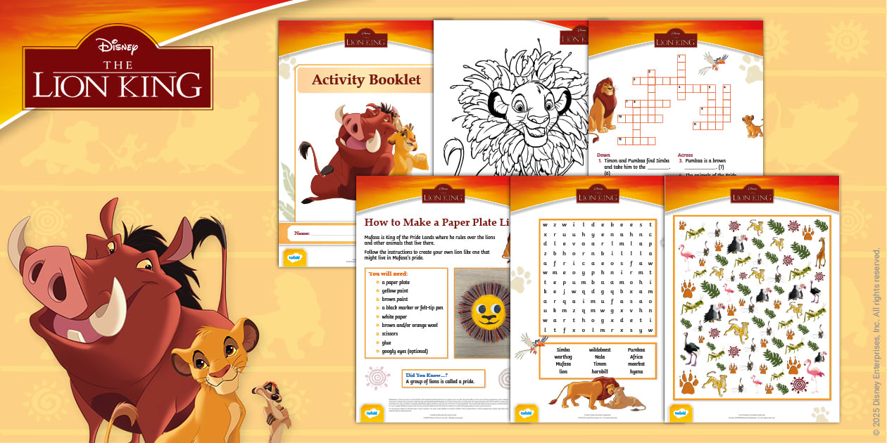 The Lion King Spanish El Rey Leon Activities and Movie Guide - Images ...
