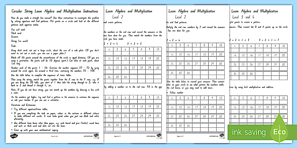 Algebra Template: Differentiated Worksheets (teacher made)