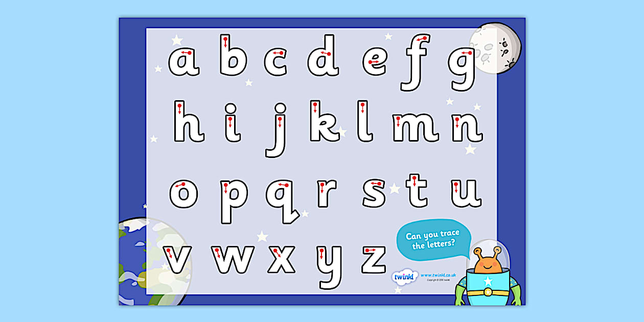 Space Themed Letter Writing Worksheet - ESL Handwriting