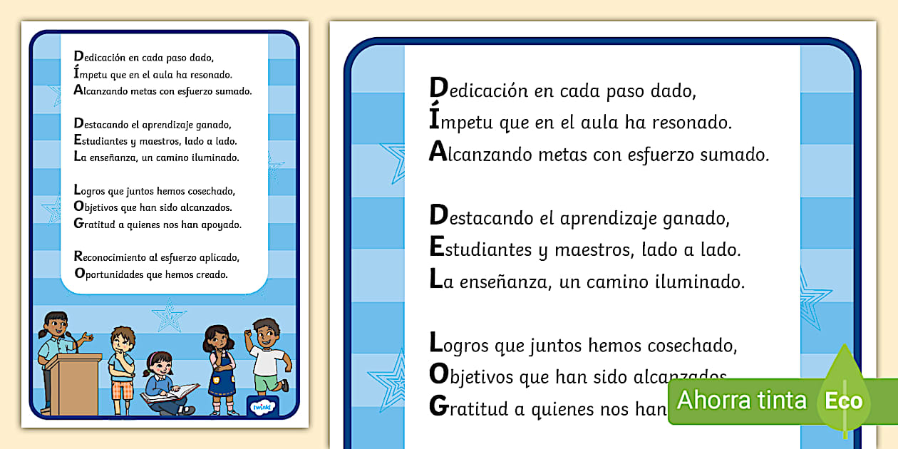 Acróstico del Día del Logro | Materiales Twinkl Perú