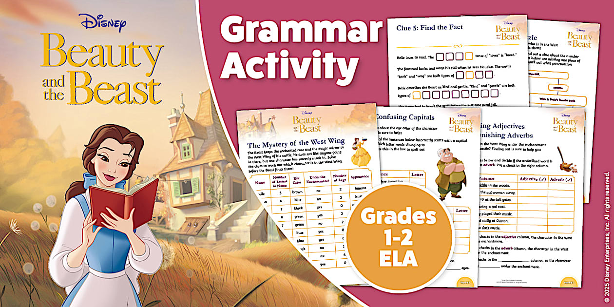 Beauty and the Beast: Grammar Mystery for 1st-2nd Grade