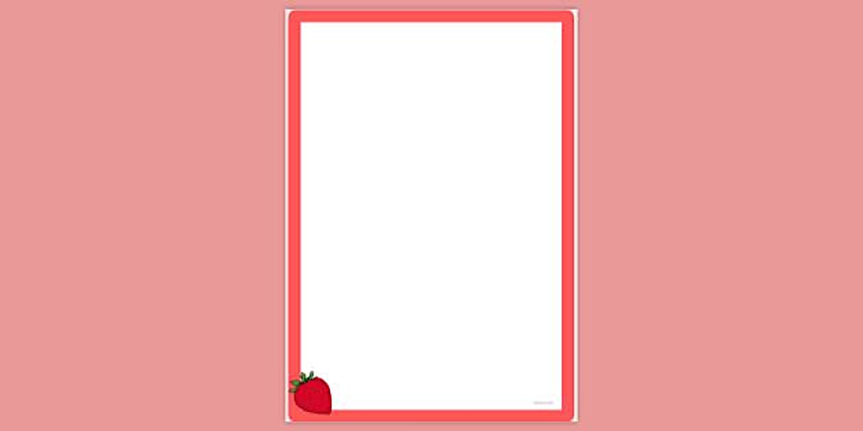 Strawberry Page Border | Ready-to-print Twinkl Resources
