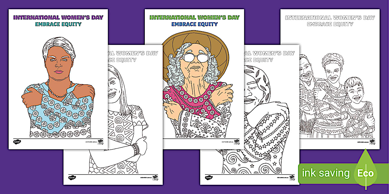 International Women's Day Colouring Pack: Embrace Equity