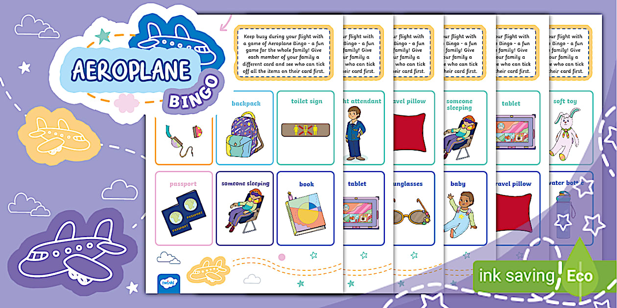 Aeroplane Bingo (teacher made) - Twinkl