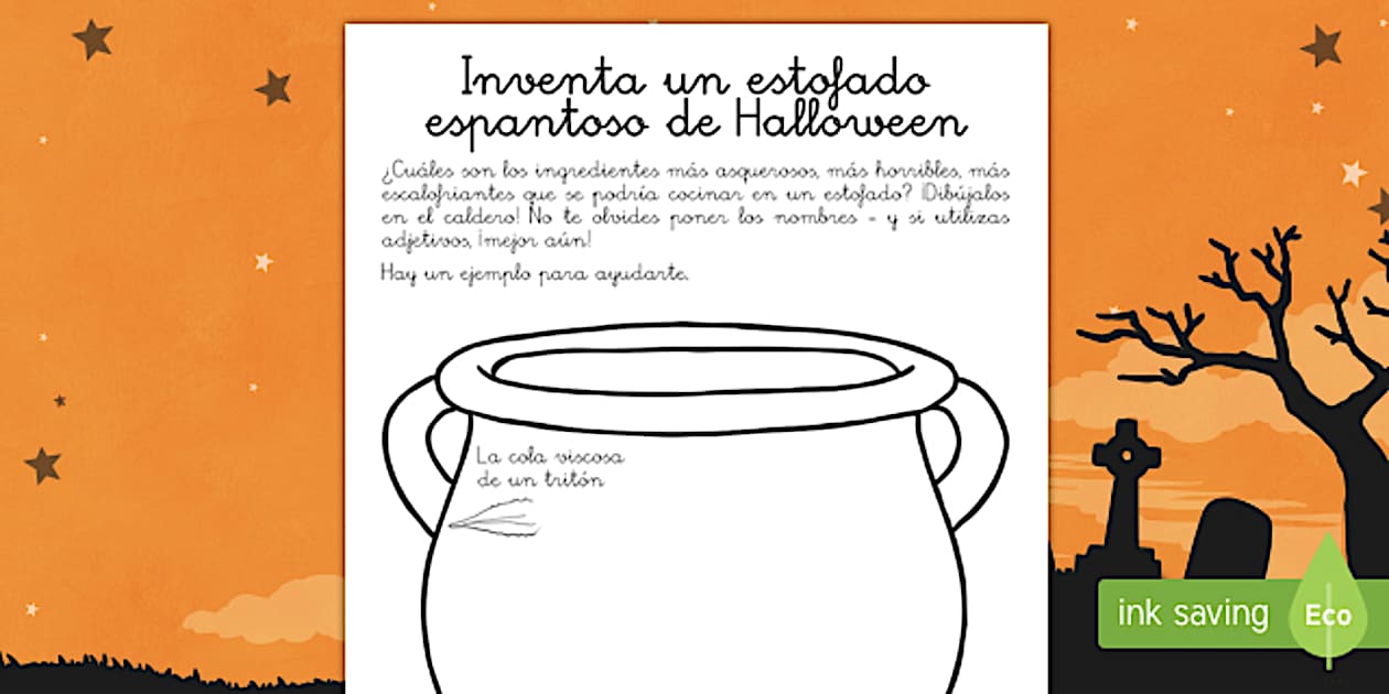 Invent a scary Halloween stew Worksheet / Worksheet - Twinkl