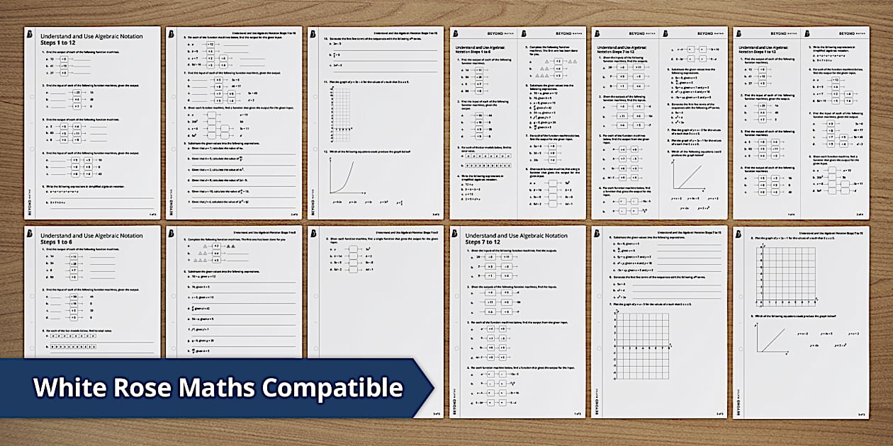 👉 Algebraic Notation - White Rose Maths Home Learning Bundle
