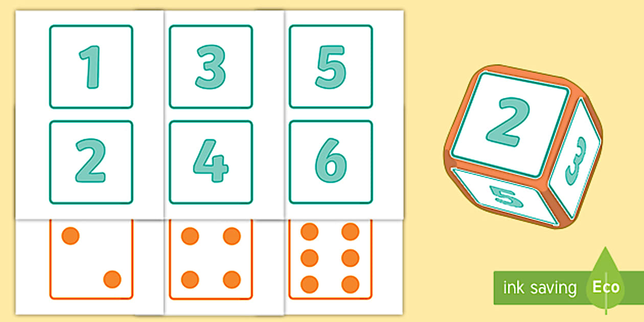 Editable Giant Foam Dice 1 to 6 Inserts (Teacher-Made)