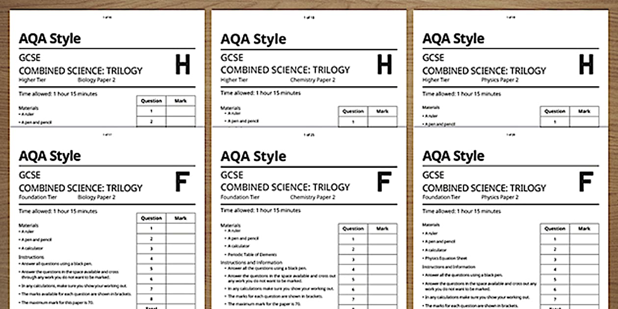 AQA GCSE Combined Science Past Papers - Paper 2 | Beyond