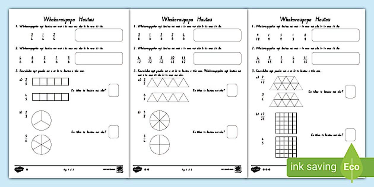 Fractions and Ordering Differentiated Worksheets - Twinkl
