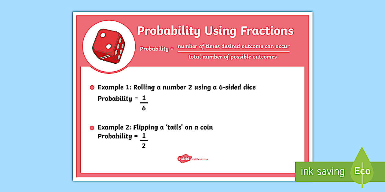 Probability Fractions Display Poster - Twinkl