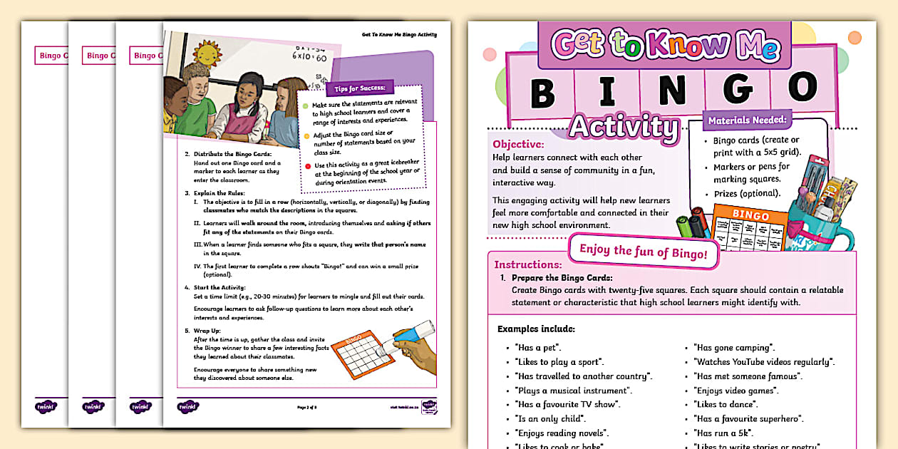 Get to Know Me: Bingo Activity (teacher made) - Twinkl