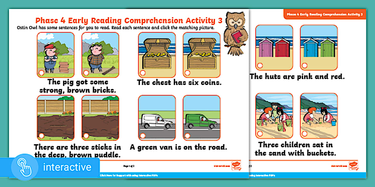 Interactive PDF: Phase 4 Early Reading Comprehension Activity 3