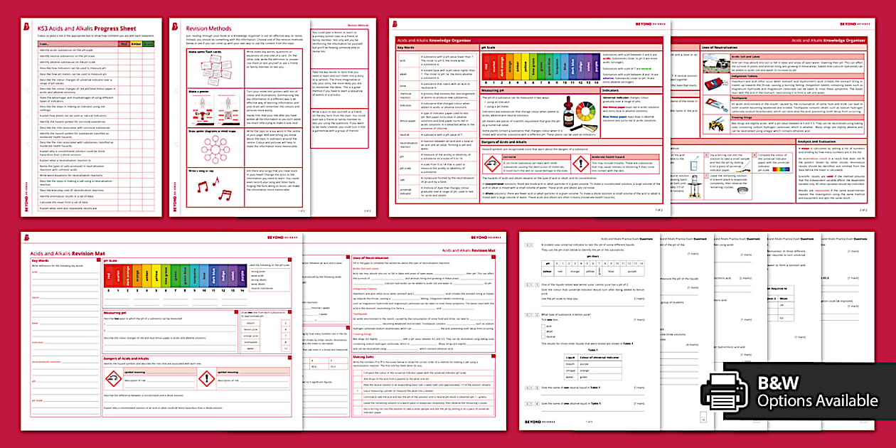 KS3 Acids and Alkalis Revision Pack | KS3 Science | Beyond