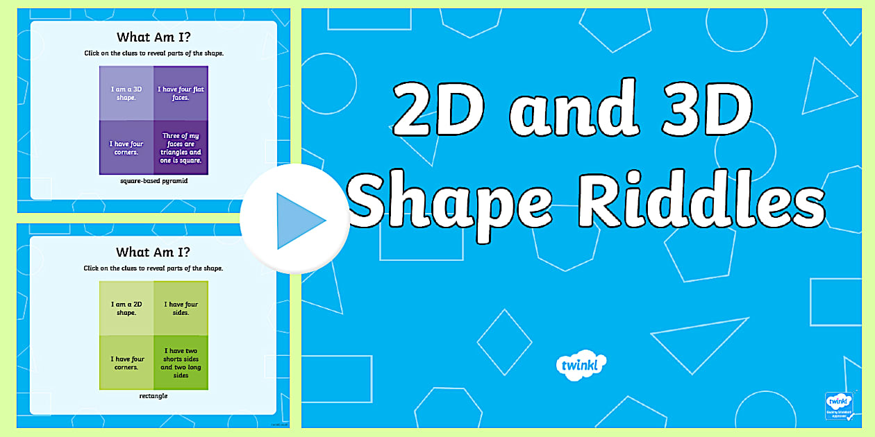 KS1 2D and 3D Shape Riddle PowerPoint - Twinkl