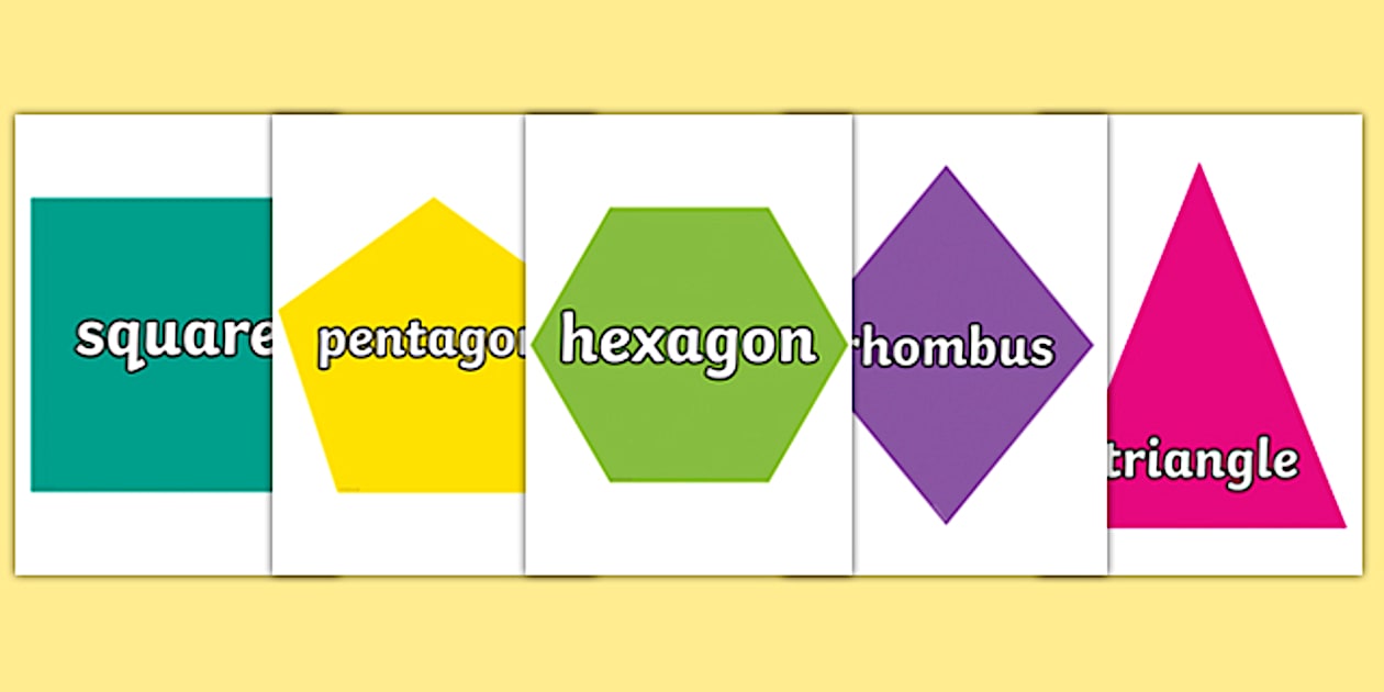 Black and White 2D Shapes Display Cut Outs - Twinkl