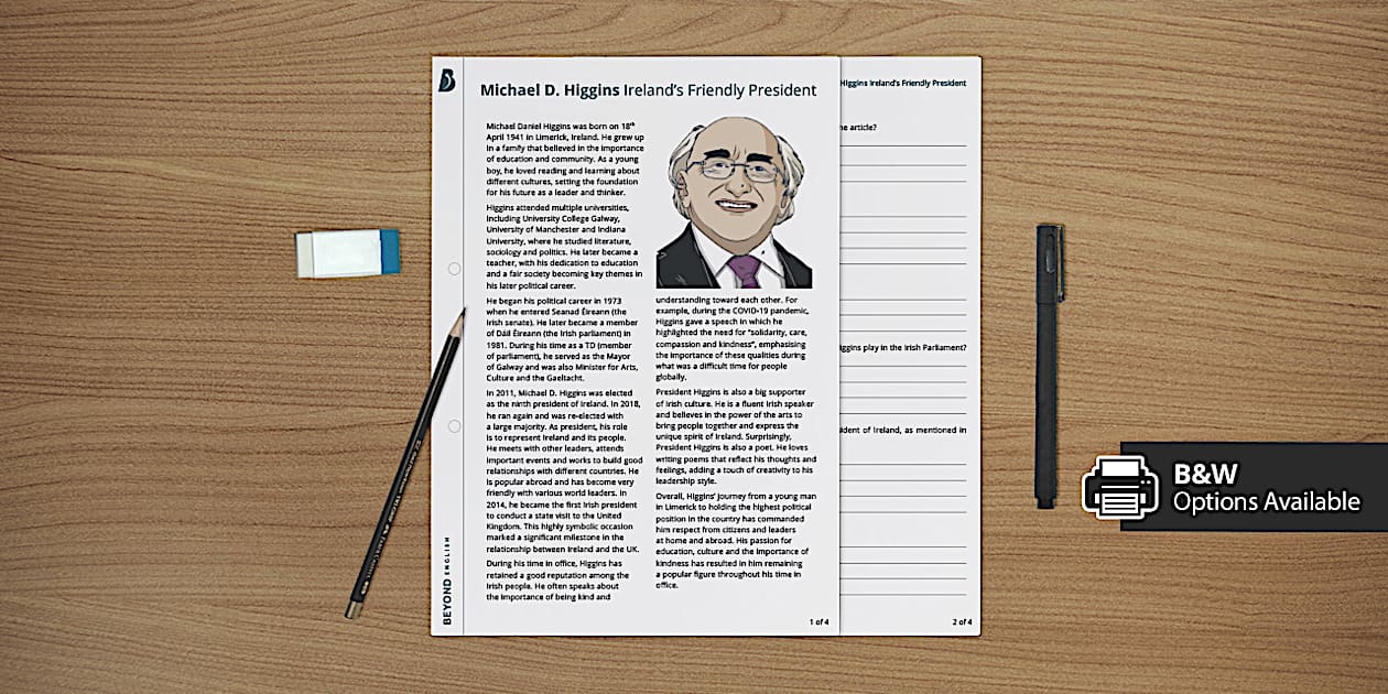 Michael D Higgins Activity Sheet Twinkl Ireland Resources