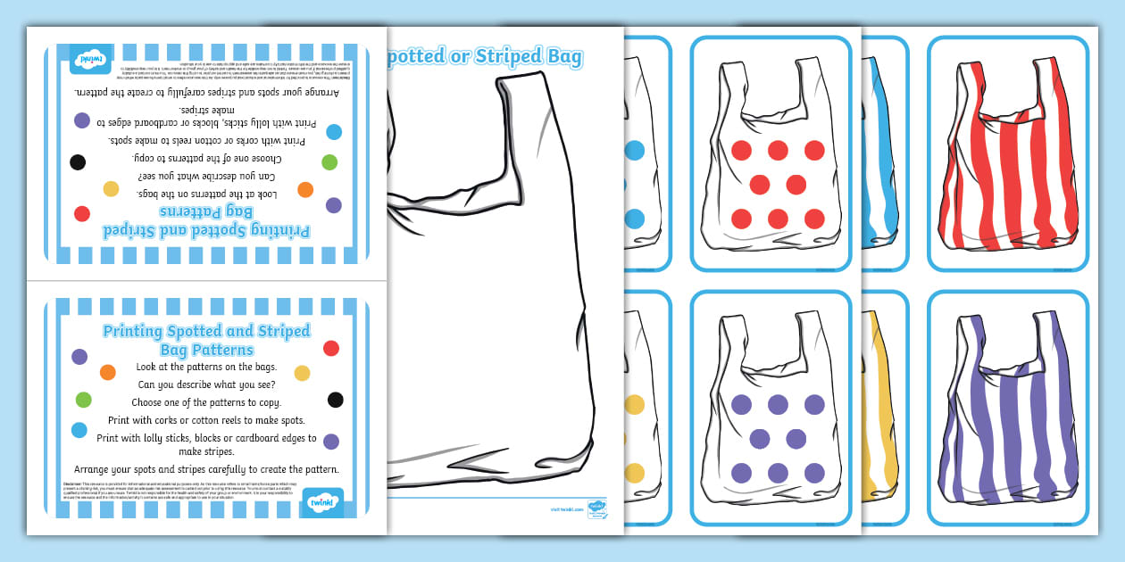 👉 Printing Spotted and Striped Bag Patterns | Twinkl