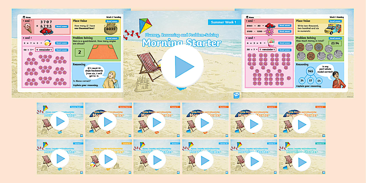 👉 Year 4 Maths Summer Morning Starter Bumper Pack - Twinkl