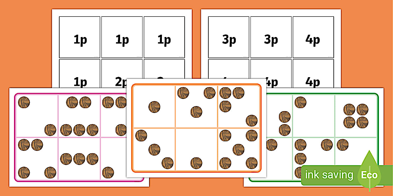 👉 Subitising Pennies to 5p Bingo Game - Twinkl