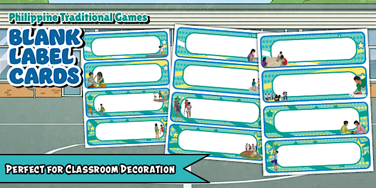 Philippine Traditional Games Blank Label Cards | Twinkl PH