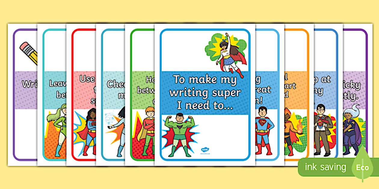 EYFS Super Writing Display Posters (teacher made) - Twinkl