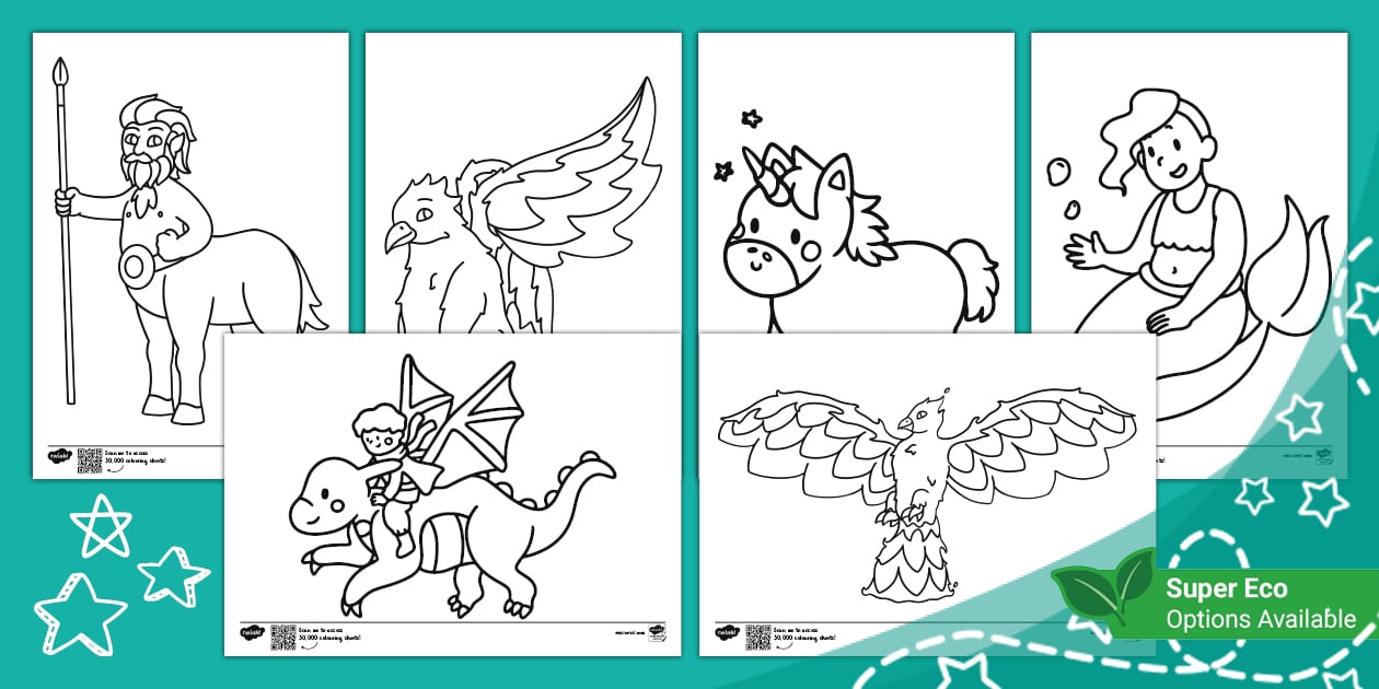 My First Mythical Creatures Colouring Pack - Twinkl