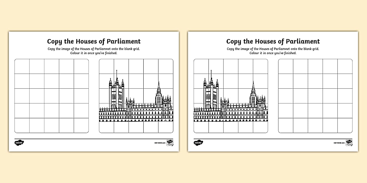 Copy the Houses of Parliament Worksheet (Teacher-Made)