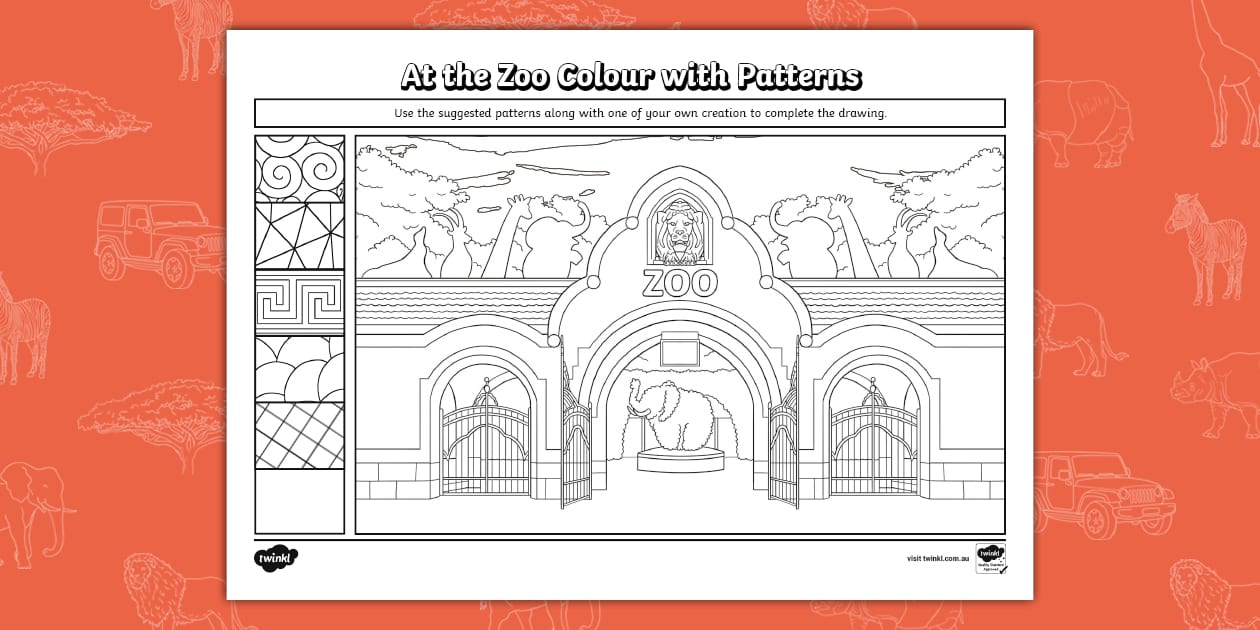 At the Zoo Colour with Patterns Activity (teacher made)
