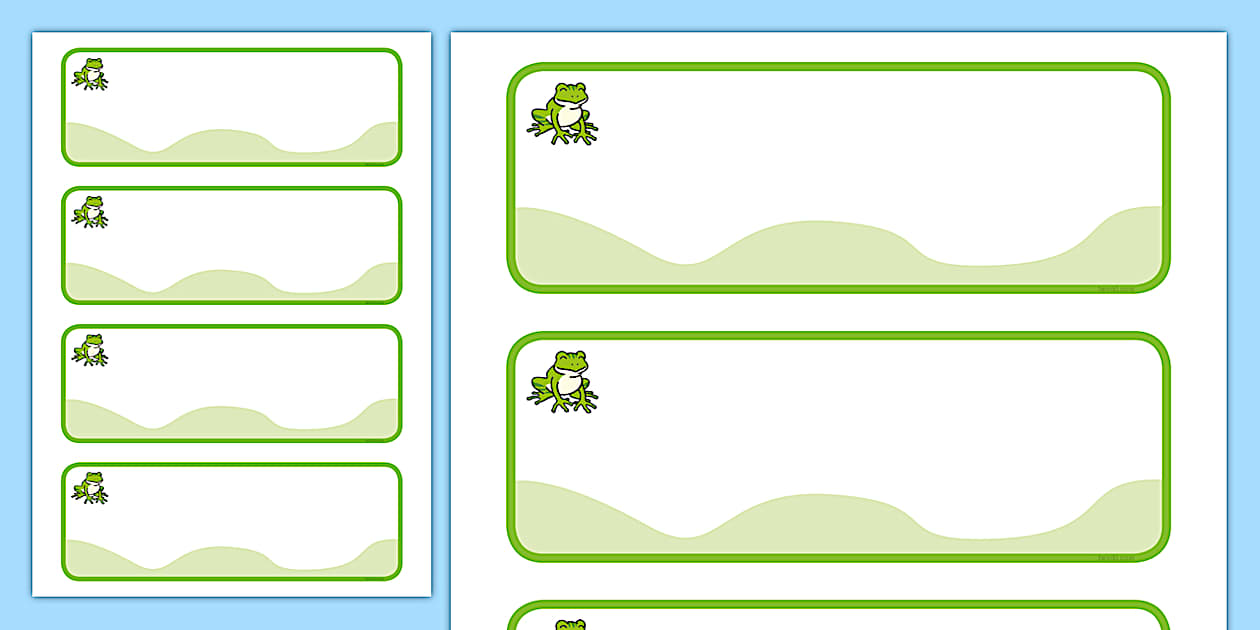Frog Themed Editable Drawer-Peg-Name Labels (Colourful)