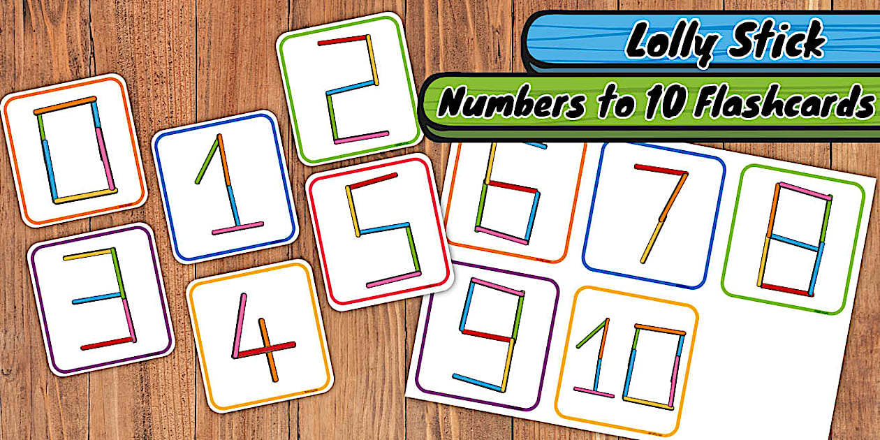 👉 Lolly Stick Numbers to 10 Flashcards