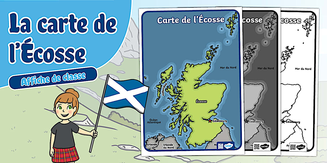 Affiche : La carte de l'Écosse - Twinkl Géographie