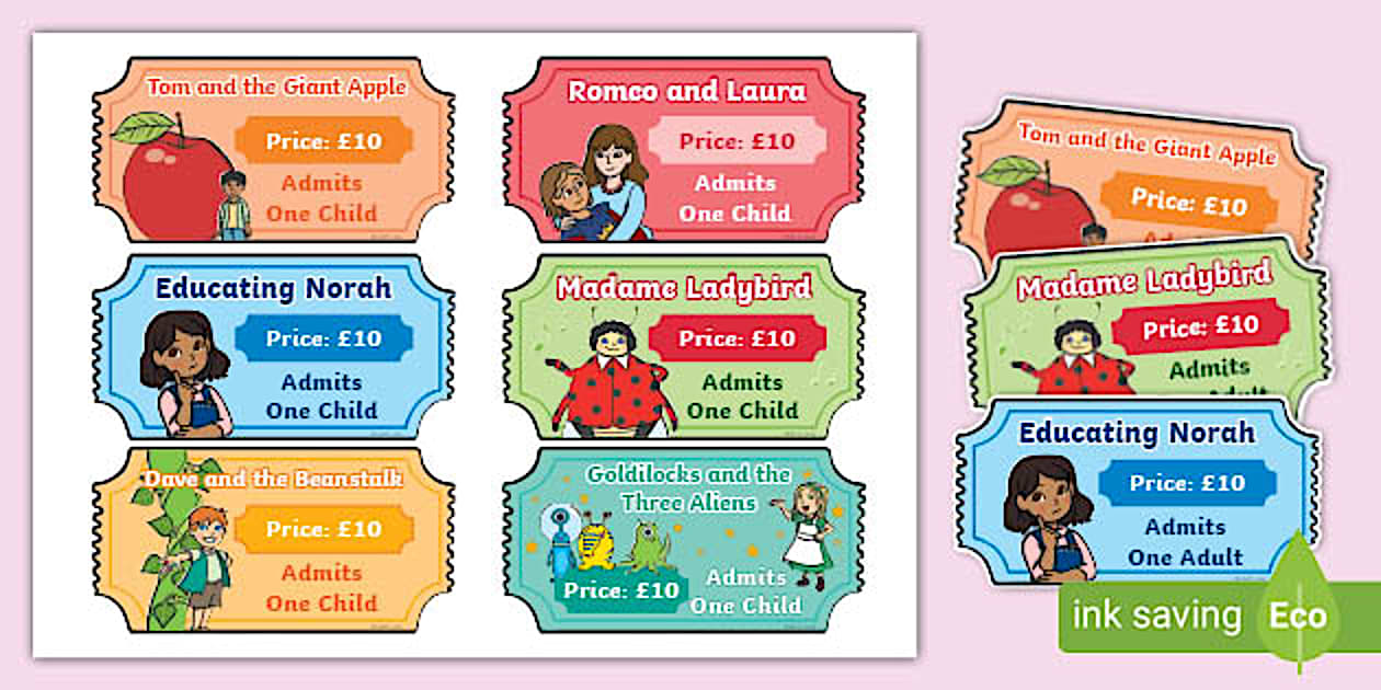 Theatre Ticket Templates | Role-Play Resources - Twinkl