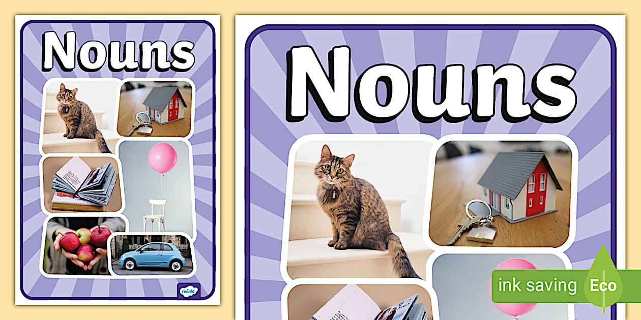 Nouns Photo Display Poster (teacher made) - Twinkl