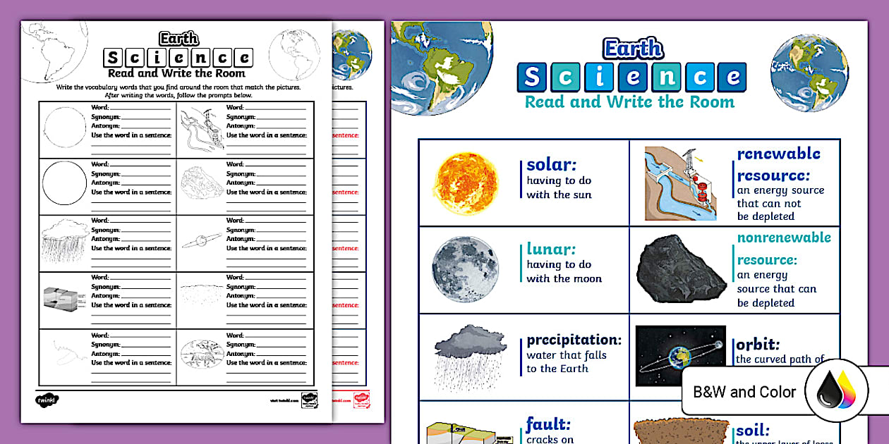 Tier 3 Vocabulary Read and Write the Room: Earth Science