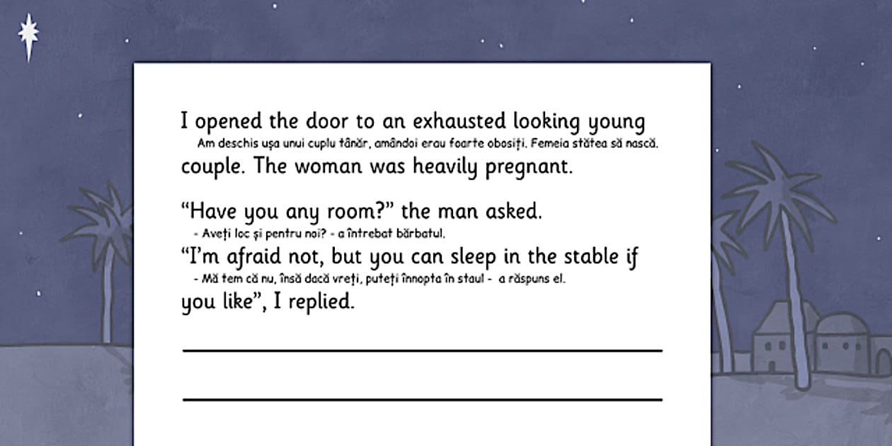 Nativity Story Starter Innkeeper Romanian Translation